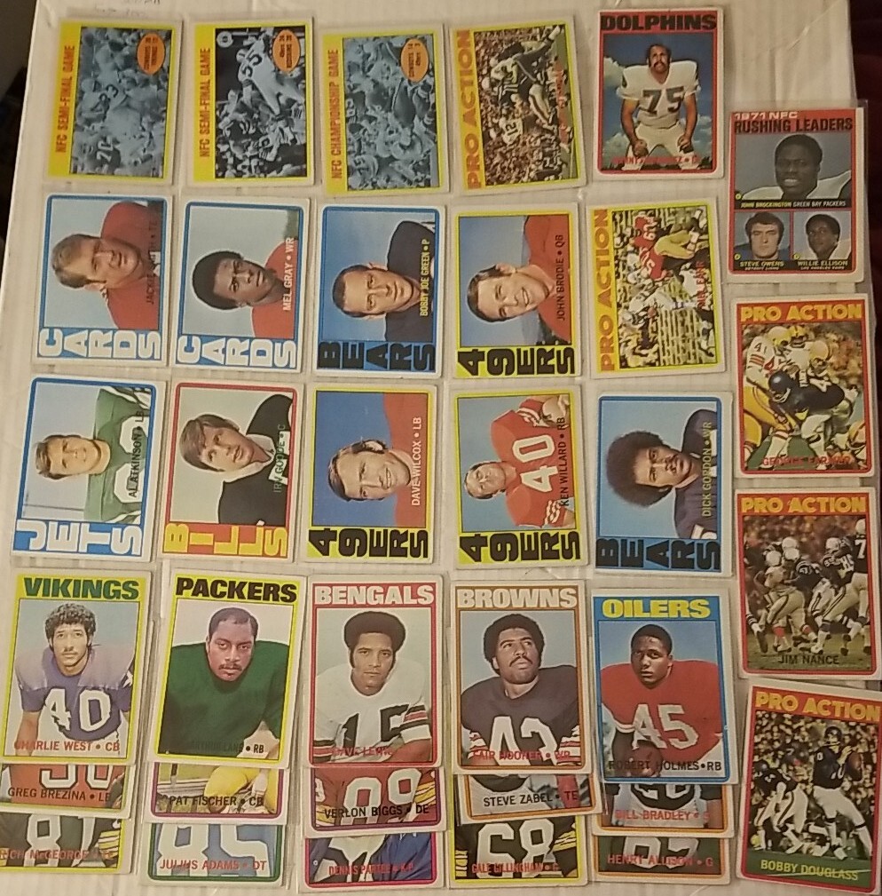 1972 Topps Football Card Lot Of 34 - Vg-Ex Condition - No Dubs ...
