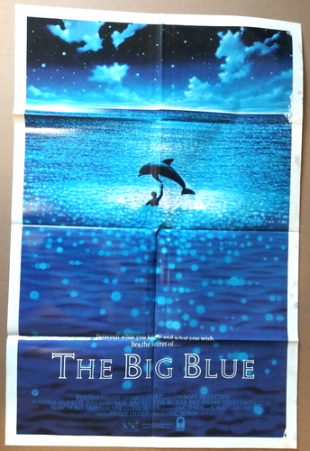 LUC BESSON IN THE BIG BLUE VINTAGE ORIGINAL MOVIE POSTER .1988 .41"X 27 ...