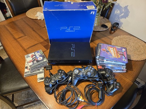 Sony PlayStation 2 Boxed Console Bundle 10 Games, 3 Remotes, Memory ...