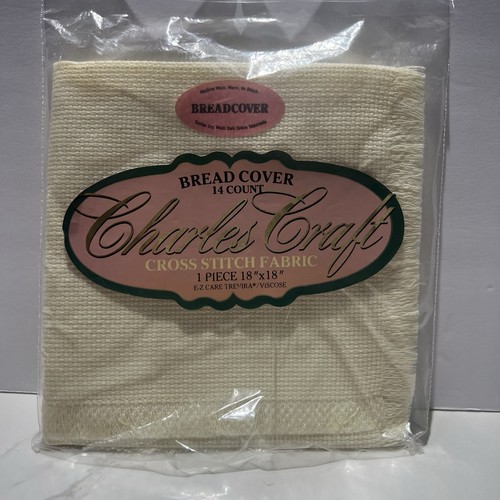 Cross Stitch 14 Count Bread Cloth Cover 18x18 inch Ecru Fringe Charles ...