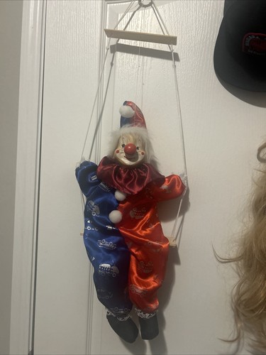 Vintage Marionette Porcelain String Puppet Clowns On A Swing. Hand ...