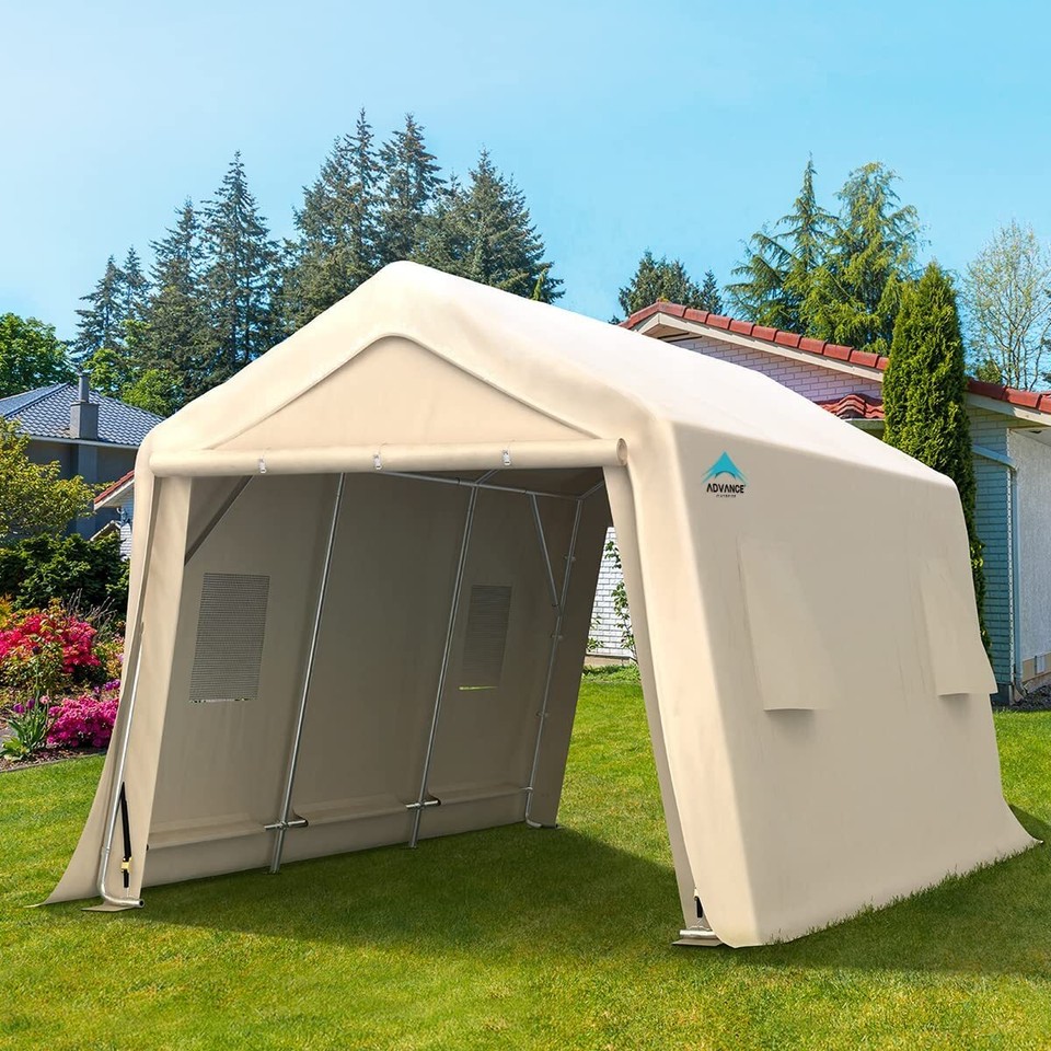 ADVANCE OUTDOOR 10x15ft Car Shelter Storage Garden Shed Carport Canopy ...