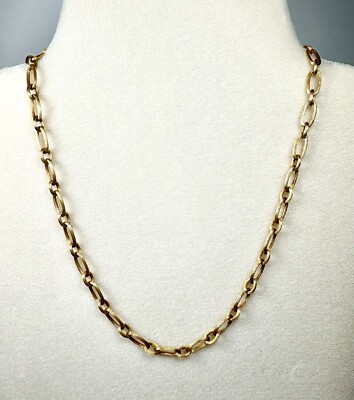Veronese Italy 18k Gold On Sterling Silver Chain Link Necklace 18” 20 ...