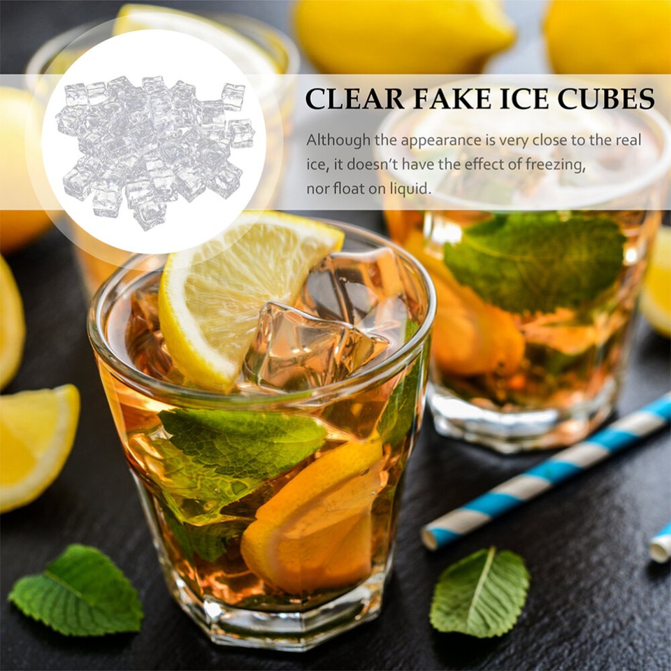 200 Pcs Artificial Ice Cubes Artificial Fake Ice Acrylic Ice Cubes ...
