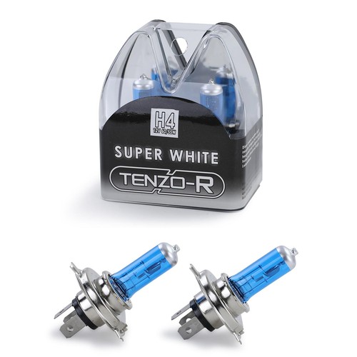 Super White Blue Glass ORIGINAL TENZO-R H4 55W Bulbs Lamps XENON Effect ...