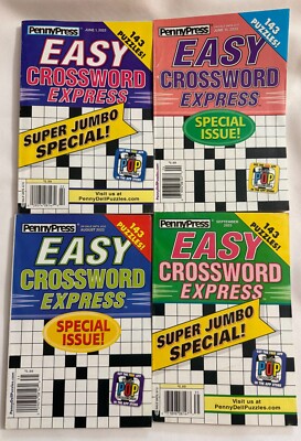 Lot (4) Easy Crossword Express Super Jumbo Special Issue Puzzle Books ...
