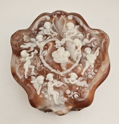 Beautiful Vintage Genuine Incolay Stone Angels Cherubs Victorian ...