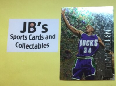 1996-1997 96-97 Fleer Metal Ray Allen Rookie Card RC #186 Milwaukee ...