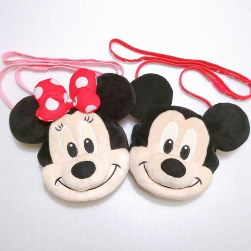 Disneyland Mickey Minnie Polka Dot Plush Toy Pass Case Coin Tokyo ...