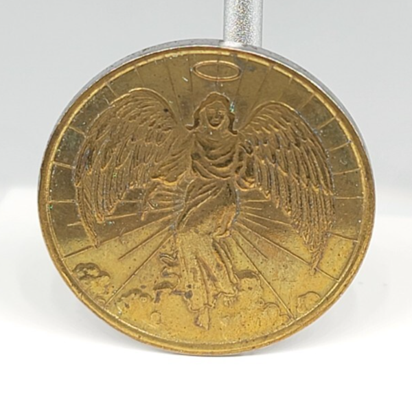 Guardian Angel Token Coin Medal Gold Tone Metal Halo Wings Christianity ...