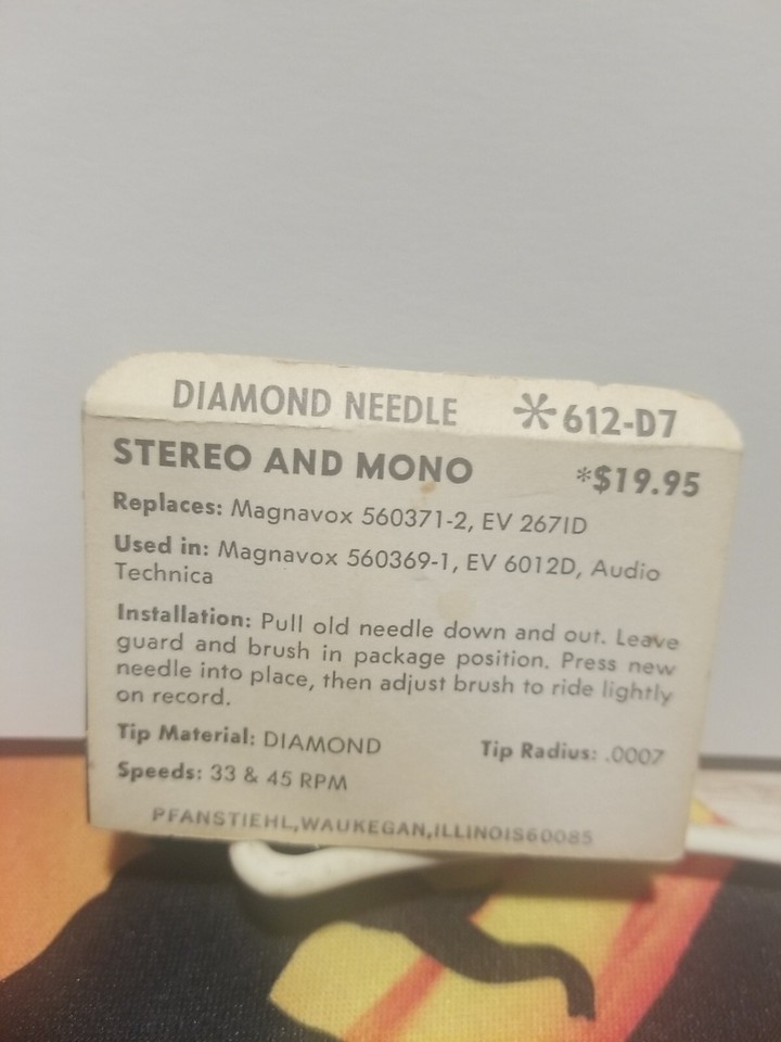 Diamond Needle STYLUS MAGNAVOX, AUDIO TECHNICA 560371-2, EV 2671D *612 ...