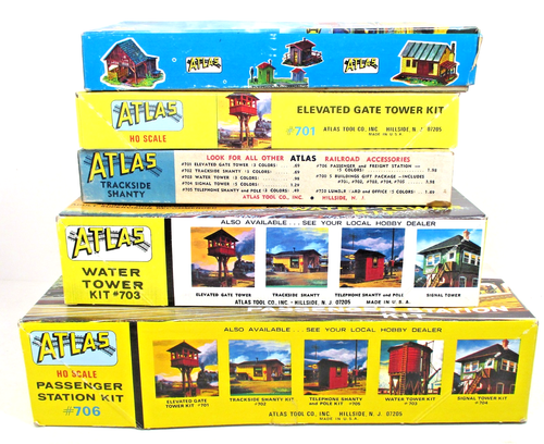 5 ATLAS RAILROAD STRUCTURE KITS - HO SCALE | eBay