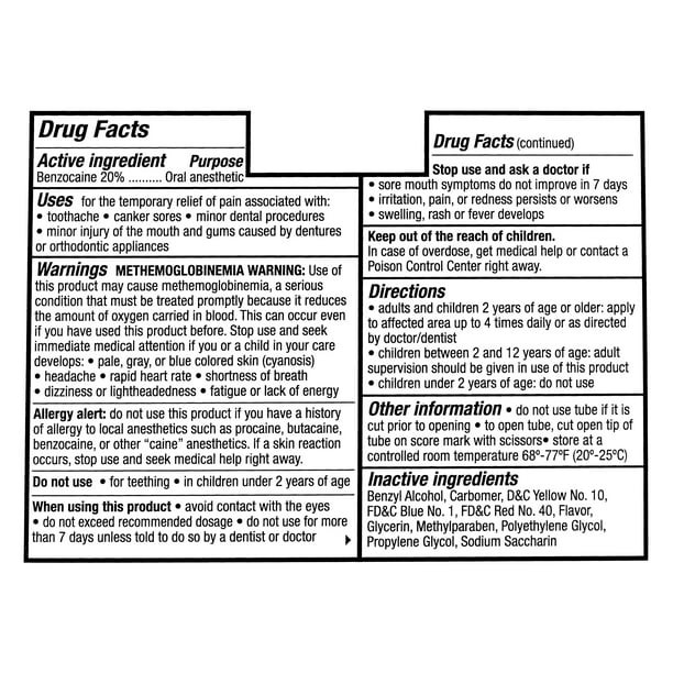 Equate Maximum Strength Benzocaine Orasol Oral Anesthetic Gel, 0.33 oz ...