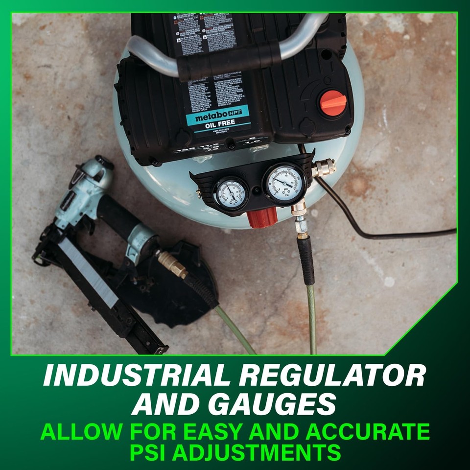 Metabo HPT Pancake Air Compressor 6-Gallon 165PSI Portable Air ...