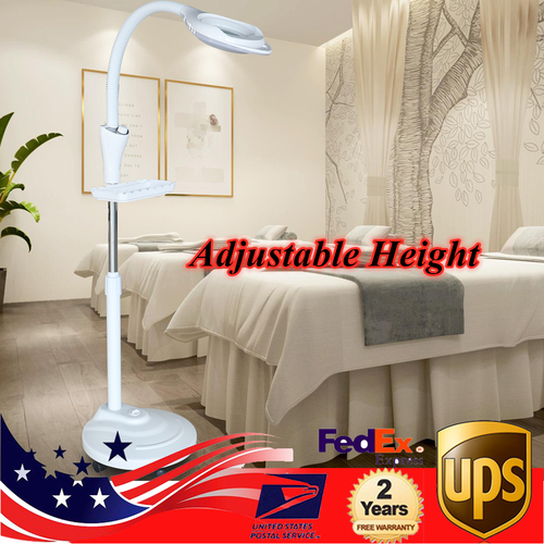 16 Diopter Rolling Floor Stand Magnifier Lamp Mag Light Magnifying ...