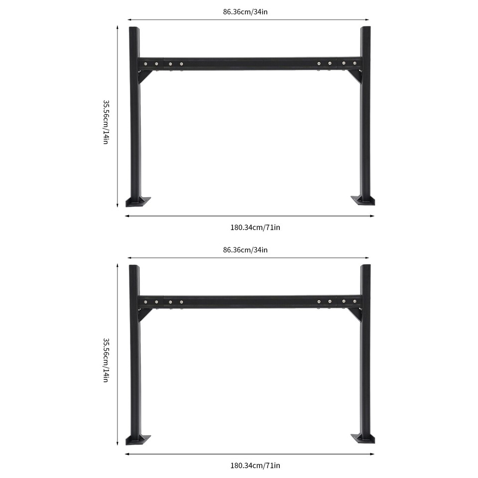 Pick up Truck Ladder 800lbs Capacity Adjustable Truck Rack Trailer 71* ...