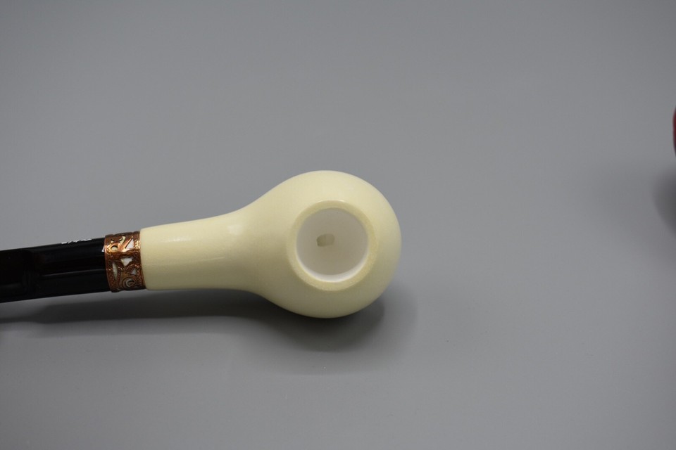 Small Bowl Volcano Pipe By Tekin-new-block Meerschaum Handmade W Case ...