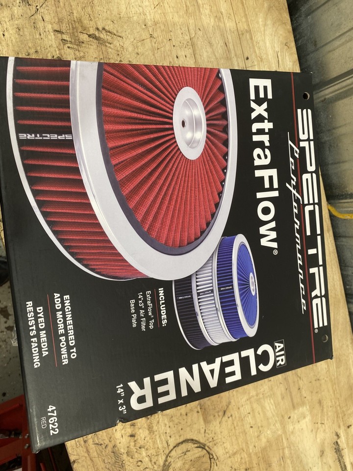 Spectre Air Filter 14 x 3 Red Carburetor Intake 47622 BRAND NEW IN BOX ...