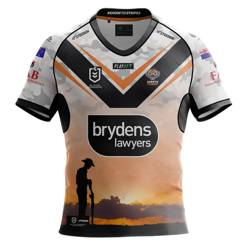 Wests Tigers Anzac Round Jersey Sizes XS - Large Available NRL Steeden ...