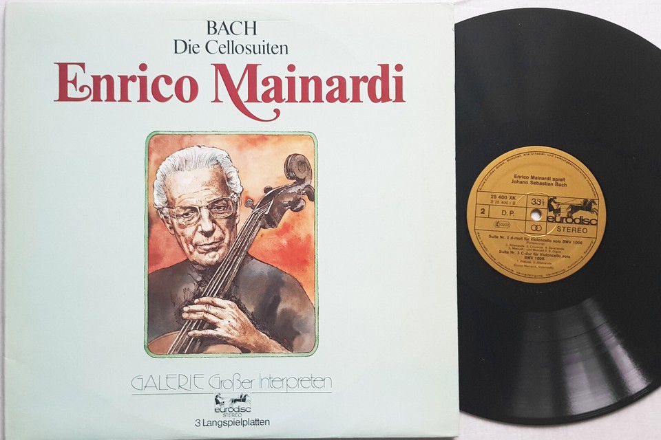 Enrico Mainardi: Bach- 6 Cello Suites BWV1007-1012/ Eurodisc 25403 XDK ...