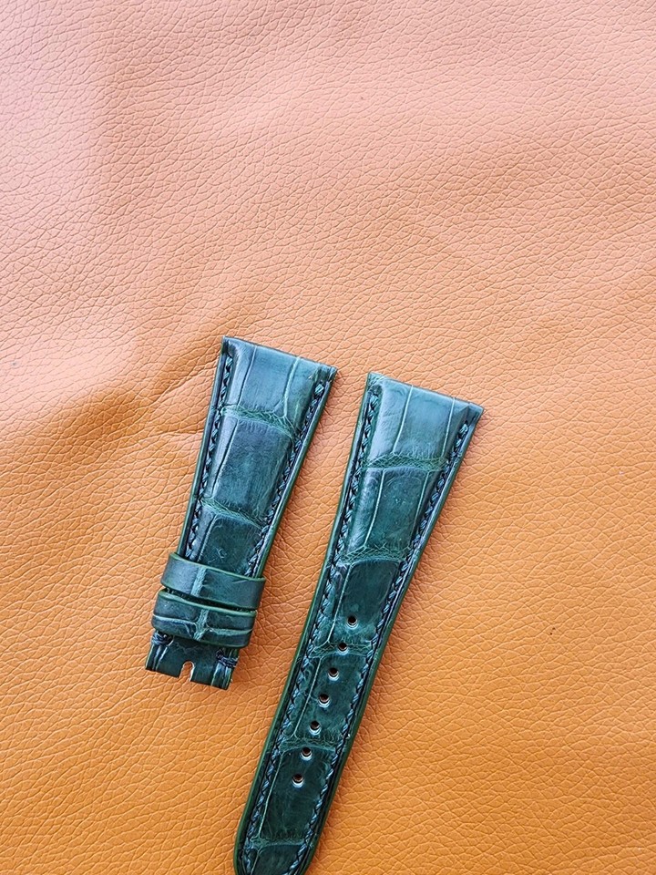 Green 30/20mm Genuine Exotic Leather Skin Watch Strap Band For BVL OCTO ...