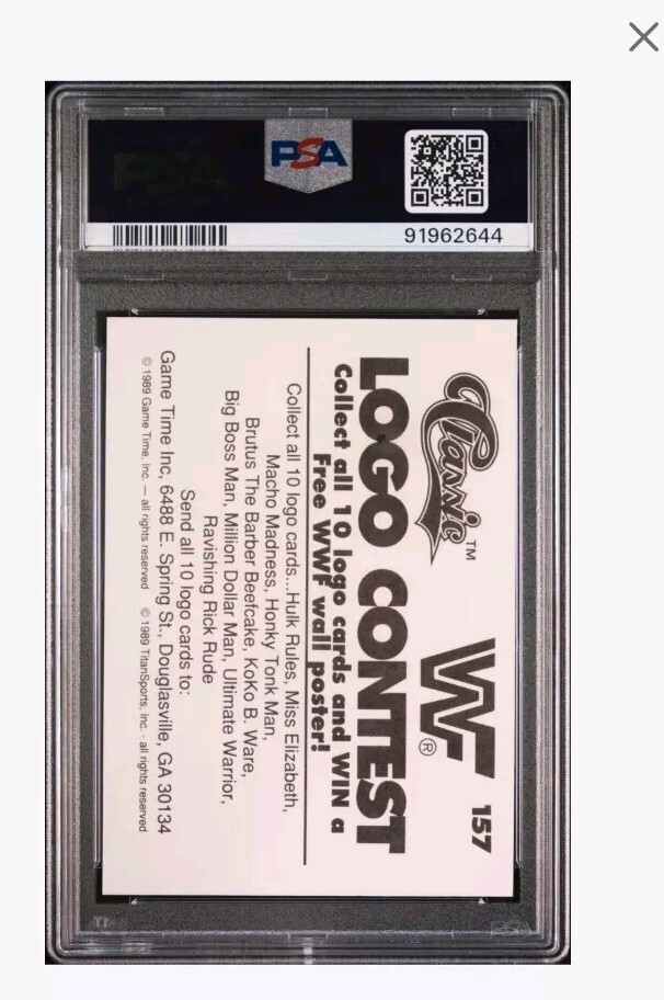 1989 Hulk Hogan "Hulk Rules" Logo Contest Mint PSA 9 Card | eBay