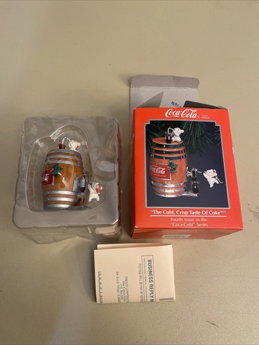 1992 Enesco Coca Cola Coke The Cold Crisp Taste Barrel Christmas ...
