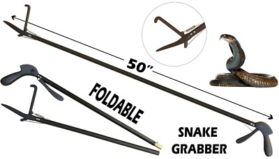 50" Snake Catcher Stick Lizards Tongs Rattlesnake catcher Grabber Heavy ...