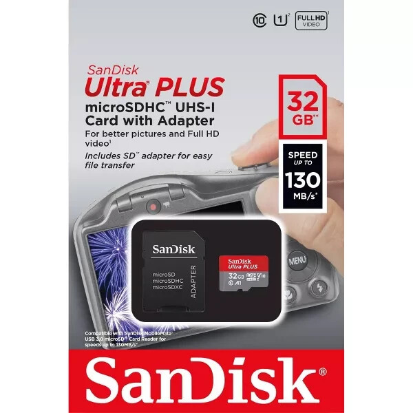 SanDisk Ultra PLUS 32GB microSD Memory Card | eBay