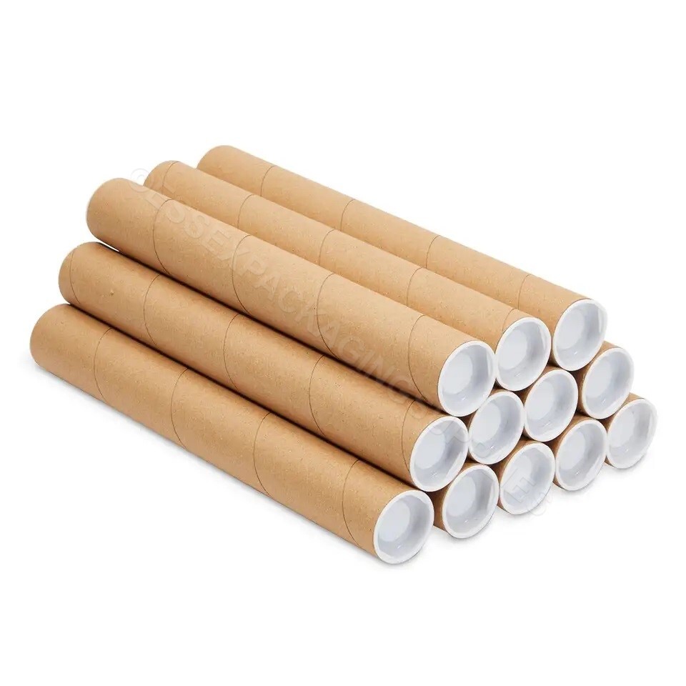 Poster Tube 20-Pack Mailing Tubes With Caps - 1.5x12 Inch Cardboard ...