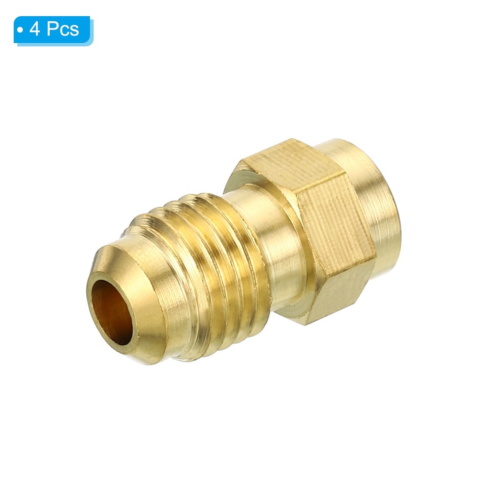 1/4 SAE Male Thread Brass Flare Tube Fitting Pipe Adapter Connector, 4 ...