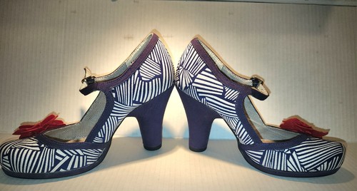 Ruby Shoo Mary Jane Heel Shoes Size US 5 Red Flower Ballroom Dance | eBay