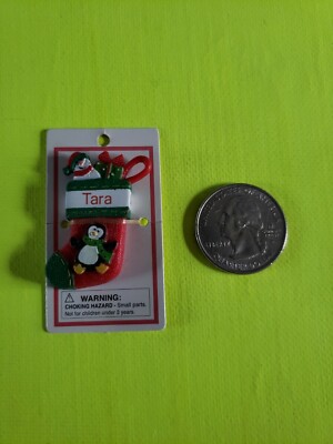 Itsy Bitsy Stocking Ornament name Tara Mini Ganz personalized Christmas ...
