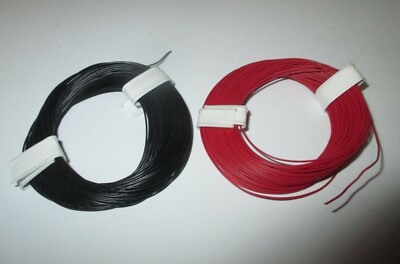 Hochflexible Litze 0,04 mm² 10m Ringe Rot u. Schwarz [1m = 0,23€] NEU ...