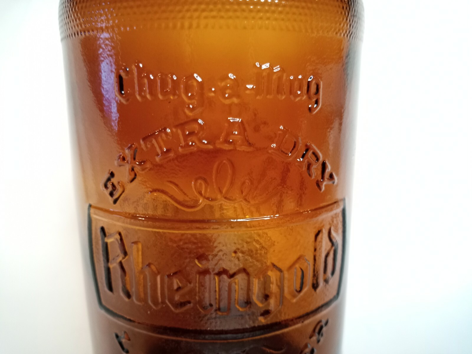 Rheingold " Extra Dry" Chug-a-Mug Beer Bottle AMBER BROWN Beautiful ...