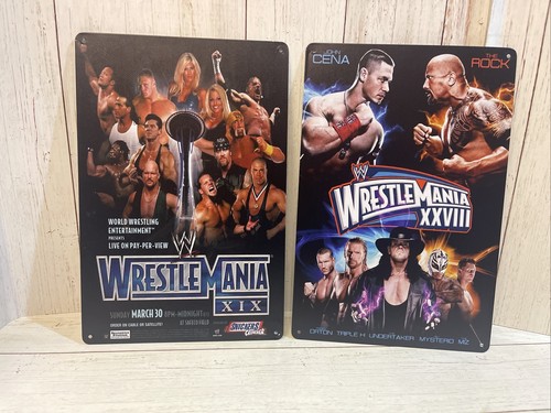 Wrestlemania 18 & 19 Posters Rock Cena Undertaker Stone Cold Jericho ...