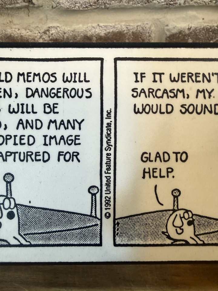 RARE DILBERT Wall Art COMIC STRIP 1992 SCOTT ADAMS "might Warrior ...