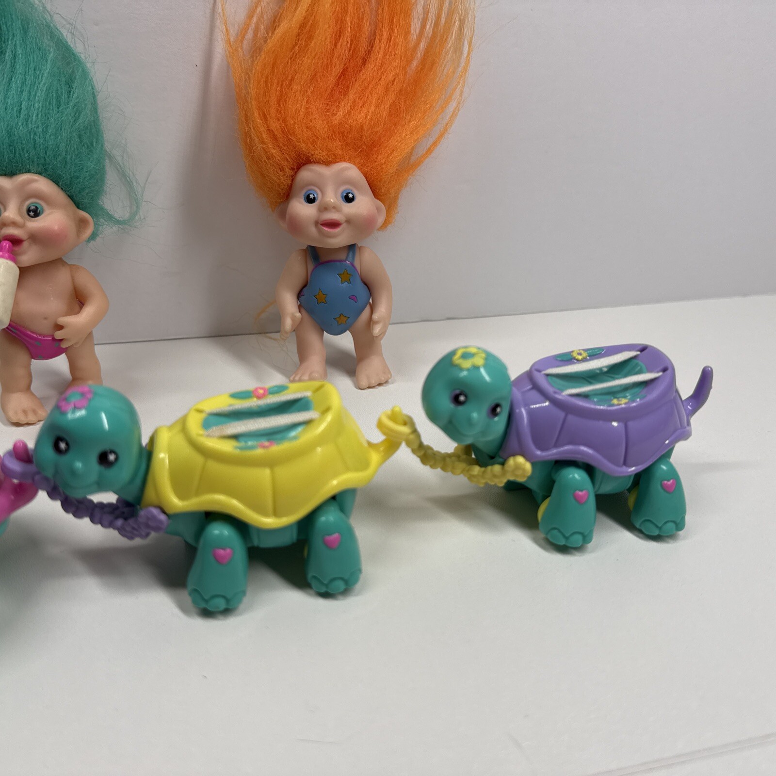 Vintage 1992 Magic Trolls Baby Dolls & TURTLE TROLLEY by Applause Inc ...