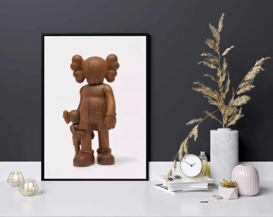 Set of 3 Wooden Kaws Art pieces canvas wall art home decor Urban Art ...