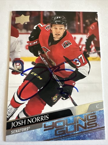 2020-21 Upper Deck Josh Norris Signed Autograph Young Guns #209 ...