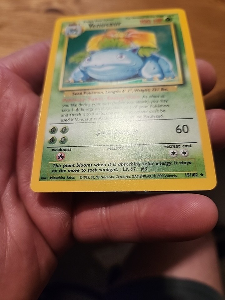 Pokémon TCG Venusaur Base Set 15/102 Holo 1999-2000 Wizards Base Set ...