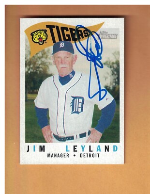 JIM LEYLAND AUTOGRAPHED 2009 TOPPS HERITAGE BASEBALL CARD SIGNED ...