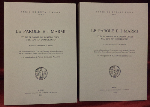 LE PAROLE E I MARMI - 2 volumi - Raffaele Torella - IsIAO 2001 ...