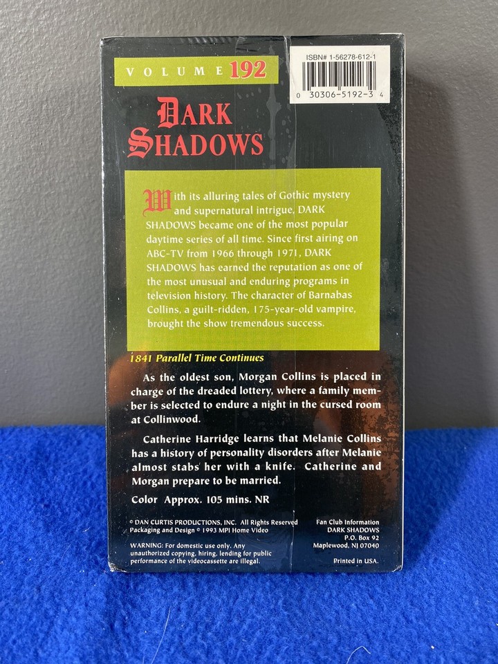 NEW Dark Shadows VHS Tape Volume 192 Factory Sealed MPI Home Video NIP ...
