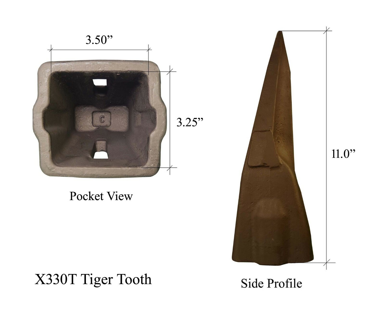 6 - Hensley Style Parabolic Tiger Rock Teeth - 330 Series - X330T | eBay