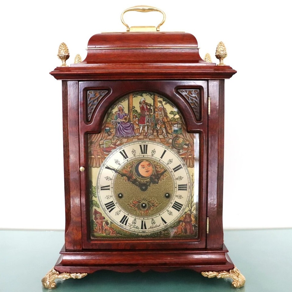 CHRISTIAAN HUYGENS Vintage Mantel Clock Triple Chimes MOVING Orchestra ...