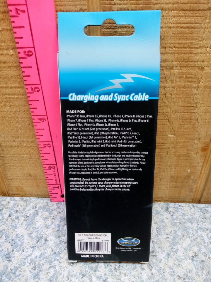 SOLARAY 3 ft Braided USB cable for iPhone, iPad, iPod - Silver | eBay