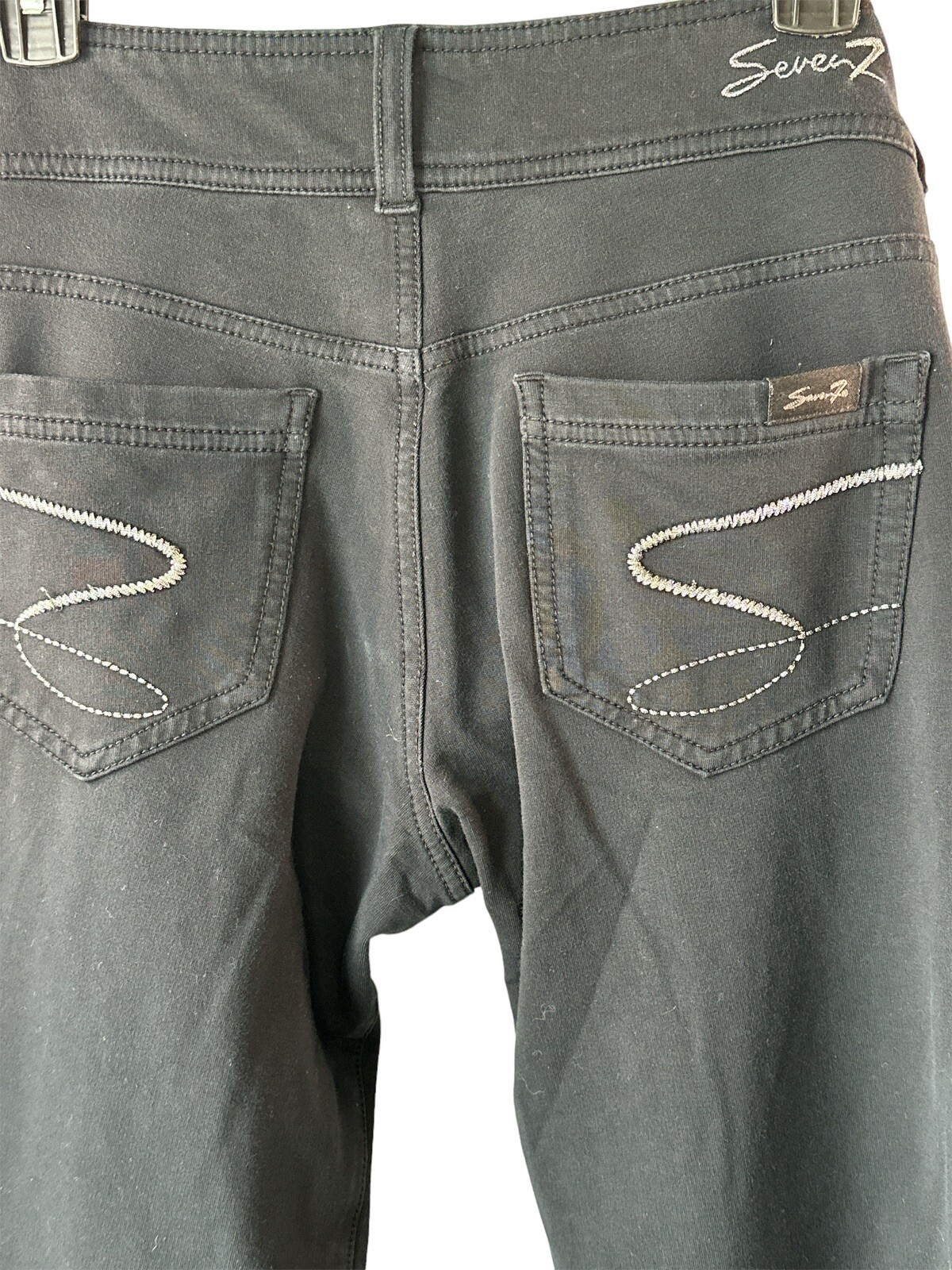 Seven 7 Womans Denim Tummyless High Rise Skinny Jeans Size 27 Black 95 ...