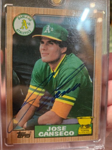 Jose Canseco Signed Rookie Card RC Error Topps 1987 Rare #620 | eBay