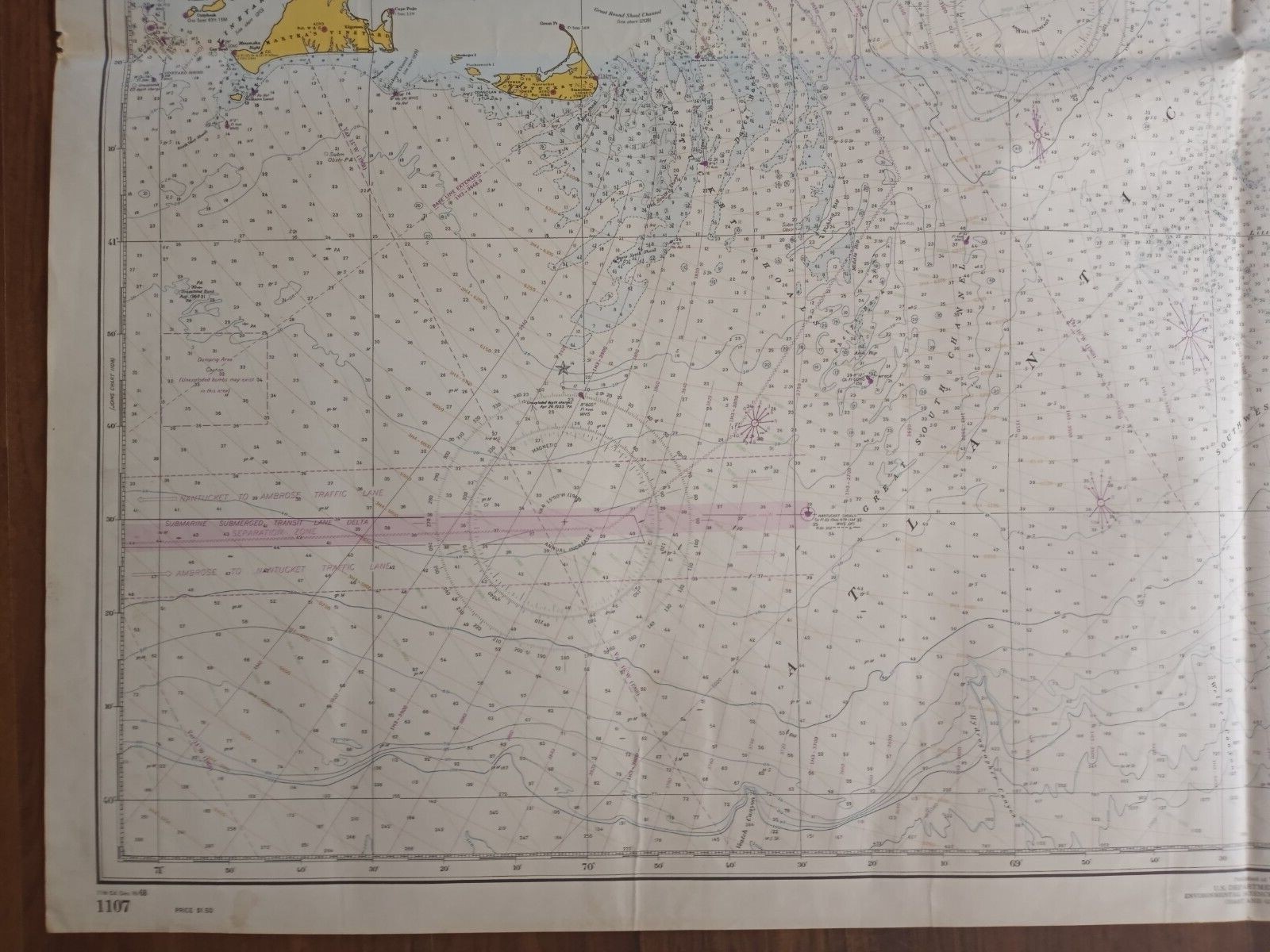 ORIGINAL ANTIQUE MAP TERRITORY NAUTICAL CHART Georges Bank and ...